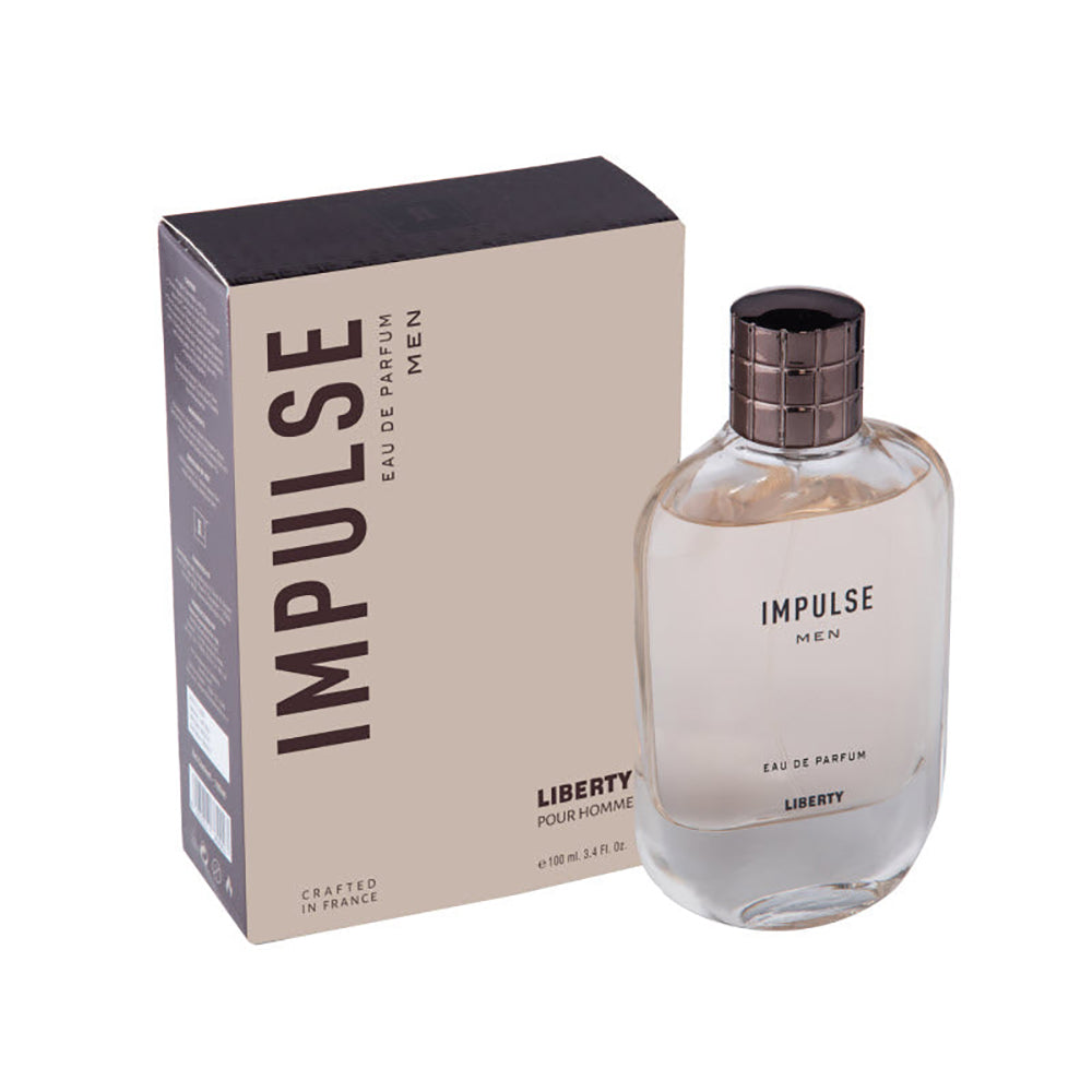 Liberty Luxury Impulse Perfume for Men 100ml 3.4Oz Eau De Parfum EDP Crafted in France Long Lasting Smell Citrus Spicy notes