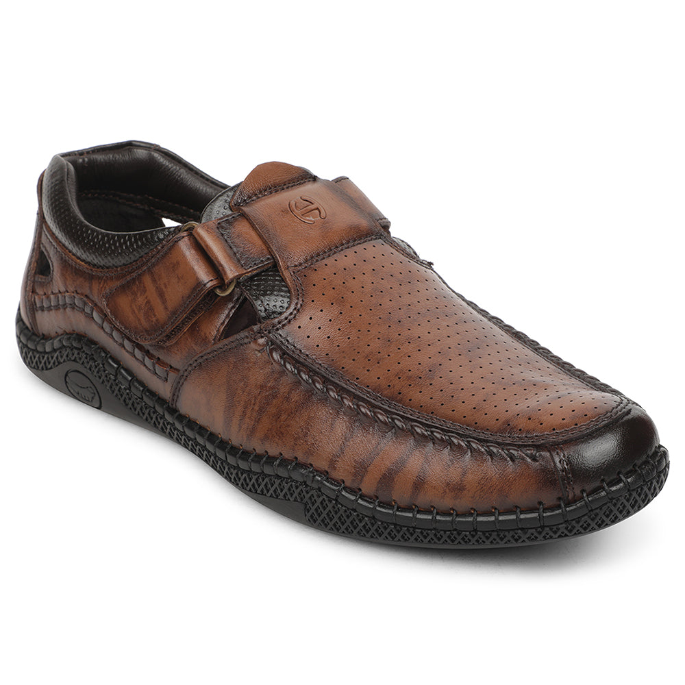 Buy Healers Tan Casual Flat Sandal For Men DSL-4 By Liberty