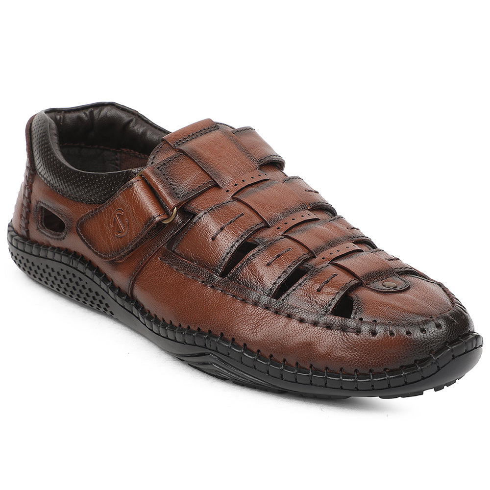 Buy Healers Tan Casual Flat Sandal For Men DSL-3 By Liberty