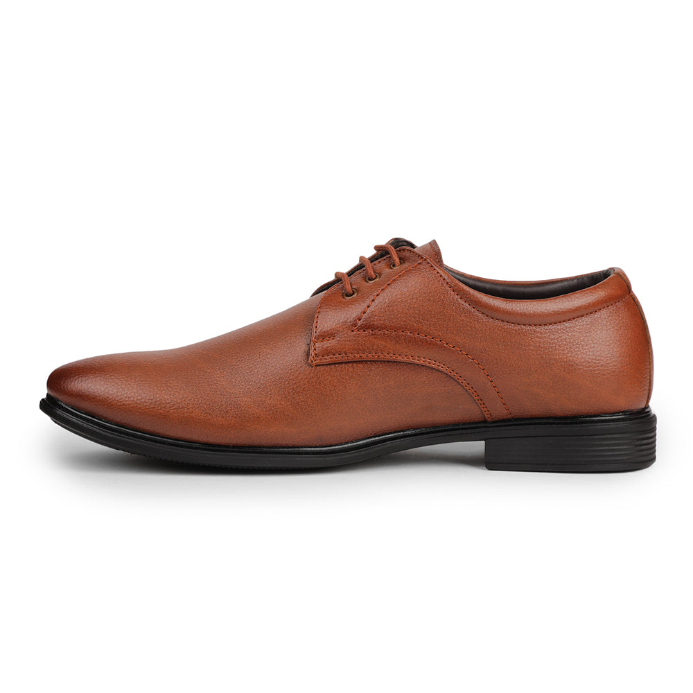 Buy Fortune Tan Formal Lacing Derby Shoes For Men HOL-130E By Liberty