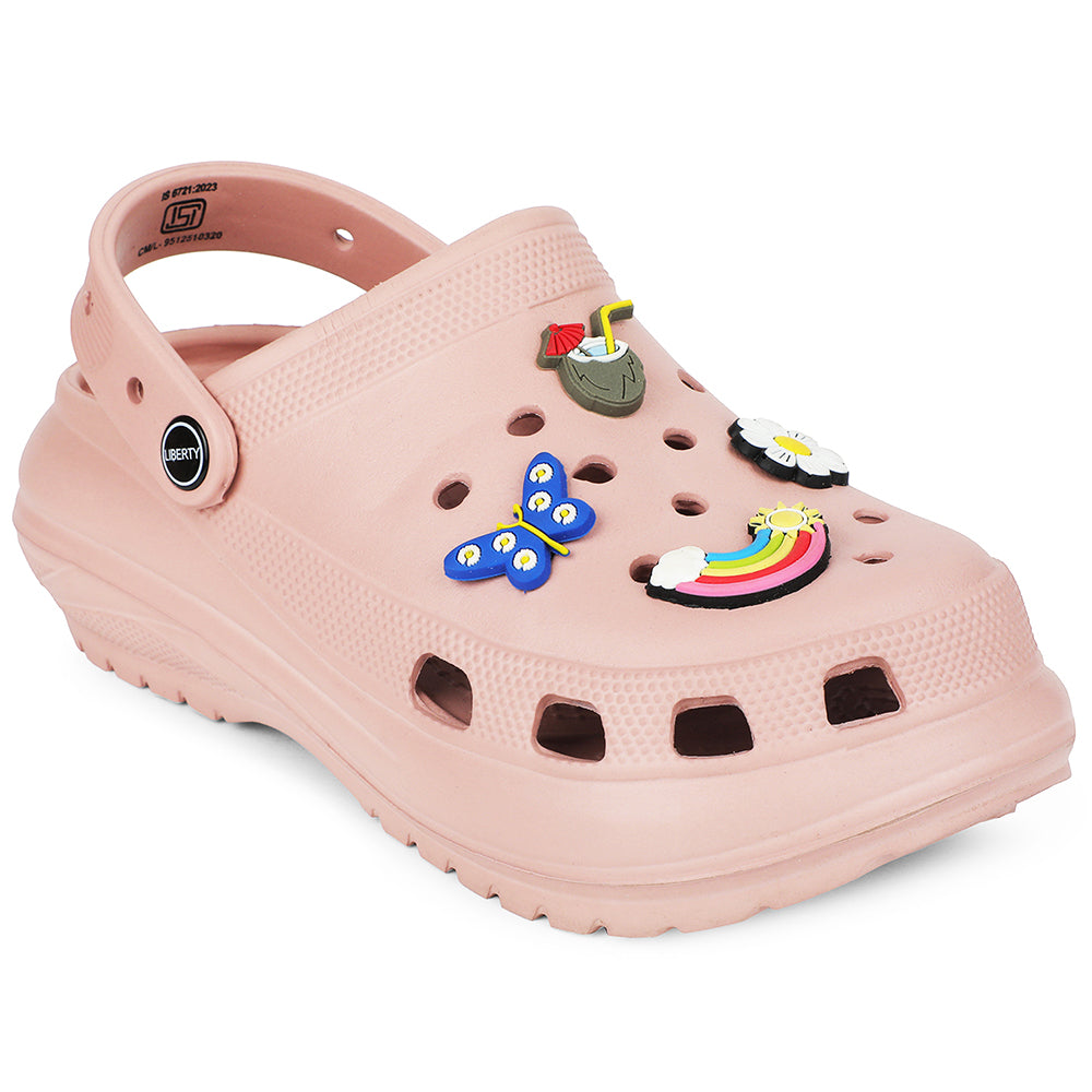 Buy A-HA Peach Slingback Clogs For Women PRL-3 By Liberty