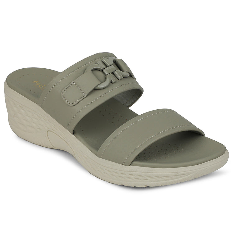 Buy Healers Light Grey Wedge Heel Sandal For Women ZQ-FD-50 By Liberty