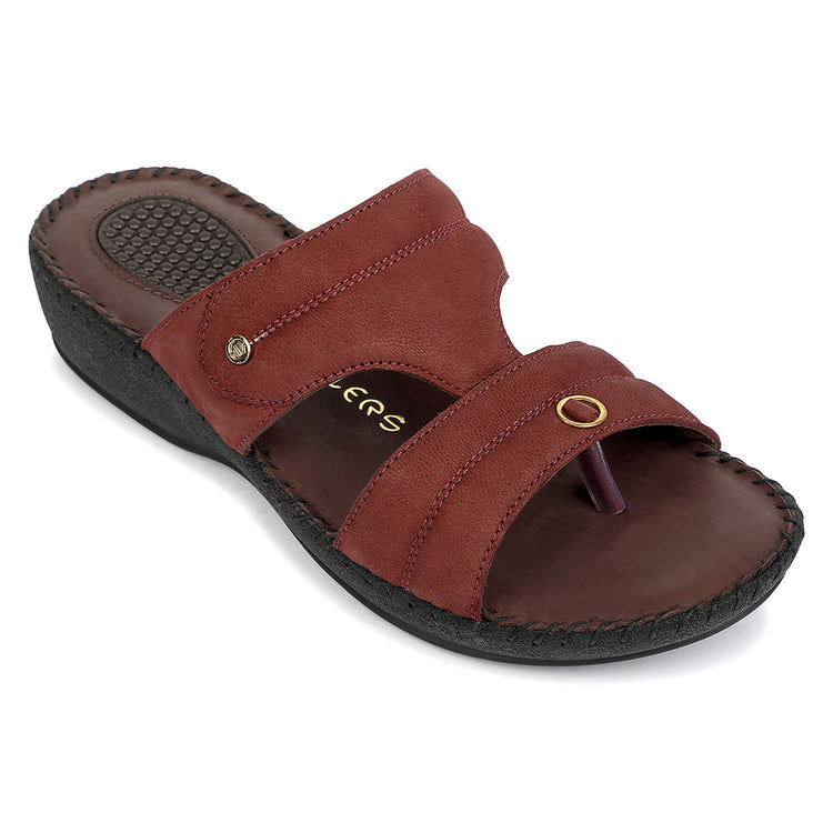 Buy Healers Maroon Casual Flat Sandal for Women