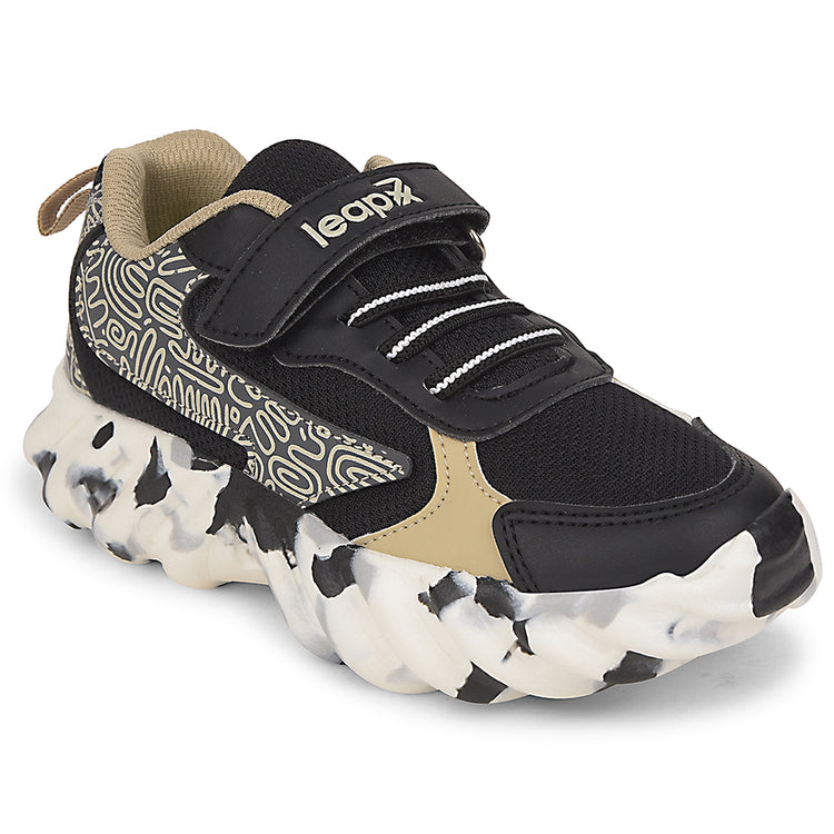 Buy Leap7x Black Slip-On Walking Shoes For Kids DENIAL-2