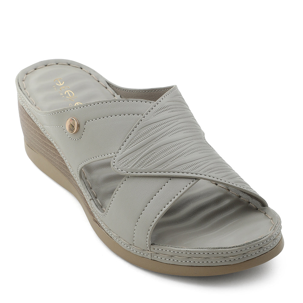 Buy Healers Light Grey Wedge Heel Sandal For Women ZQ-FD-43 By Liberty
