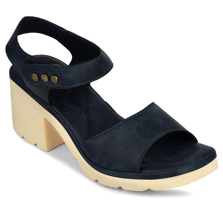 Buy Healers Blue Casual Block Heel Sandal For Women