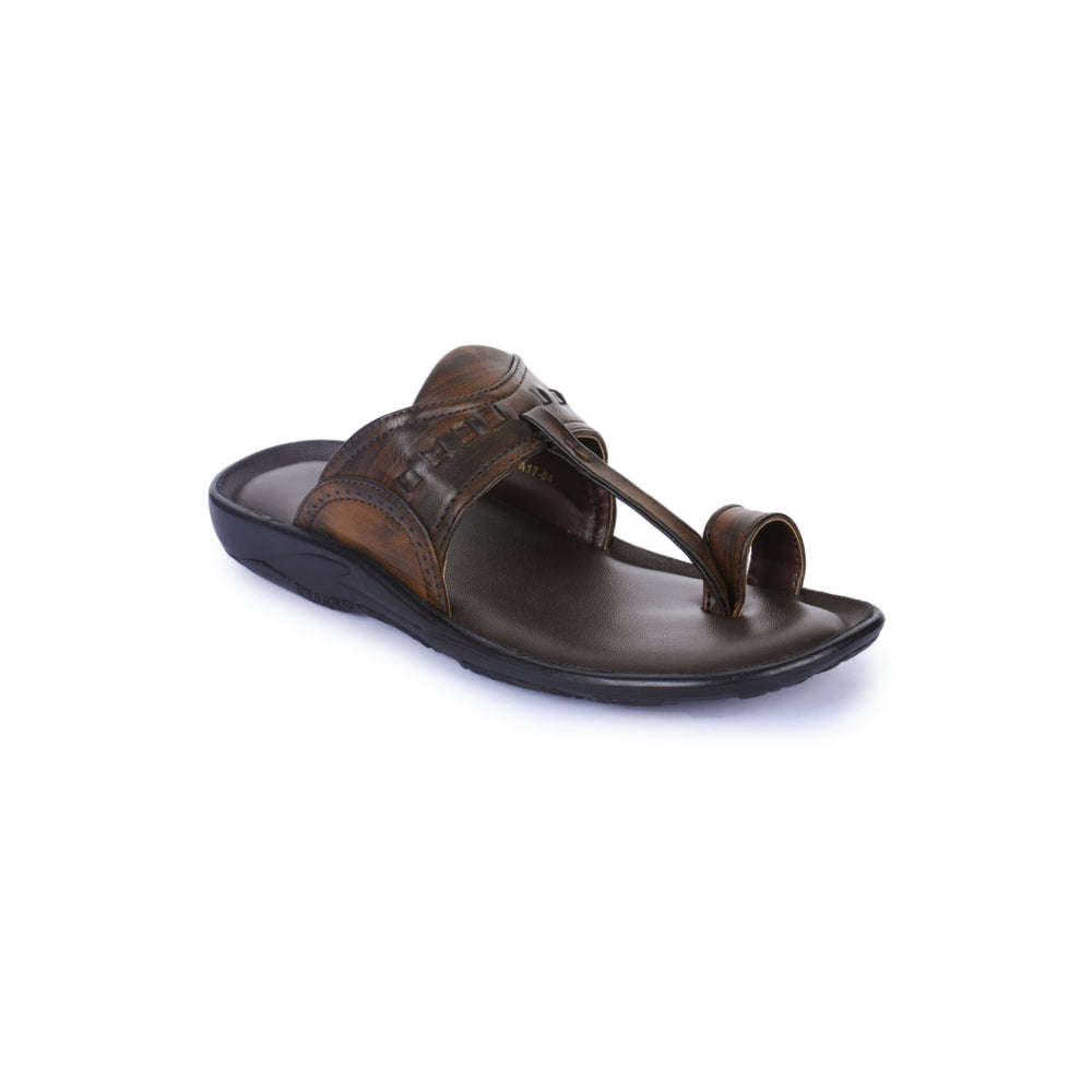Buy Coolers Casual Brown Toe Ring Slippers For Men A17-04 By Liberty