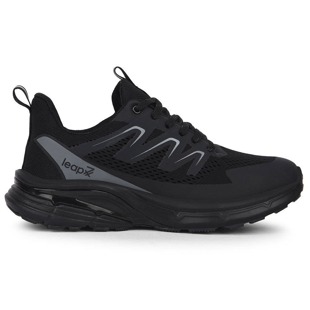 Buy Leap7x Black Casual Lacing Running Shoes For Men