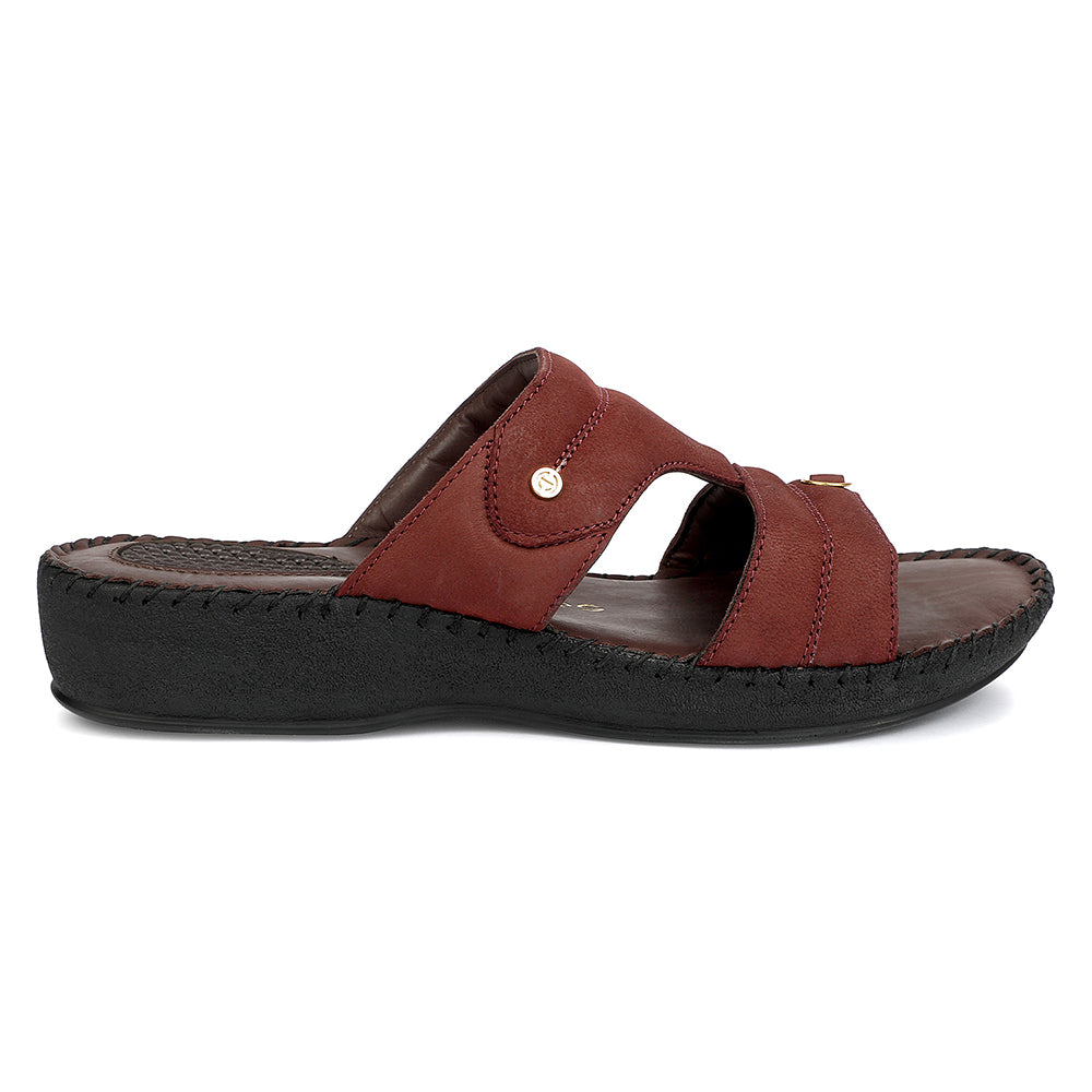 Buy Healers Maroon Casual Flat Sandal for Women