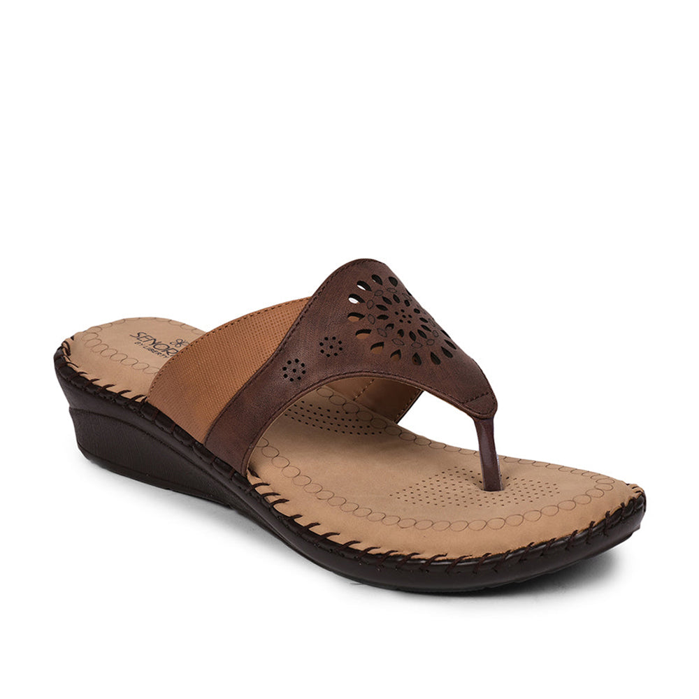Buy Senorita Comfort (Brown) Slippers For Women LAF-1002 By Liberty