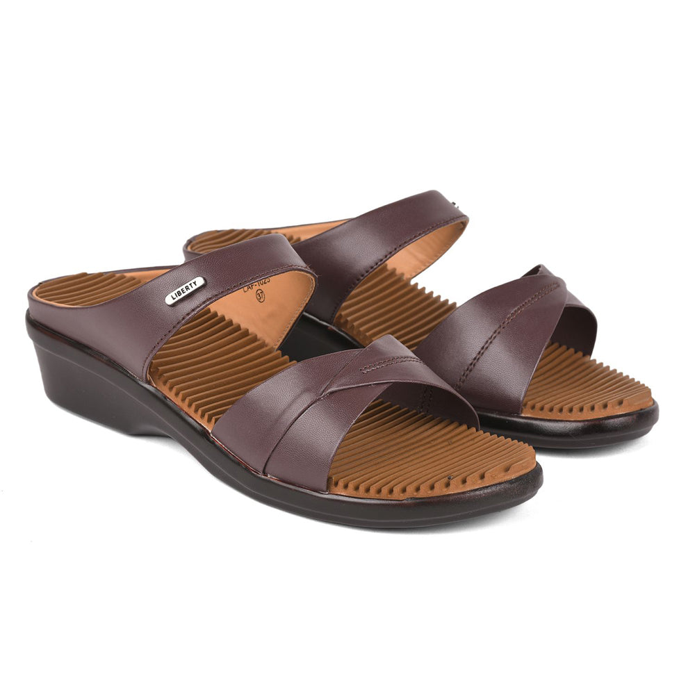 Buy Senorita Casual (Brown) Slippers For Women LAF-1025 By Liberty