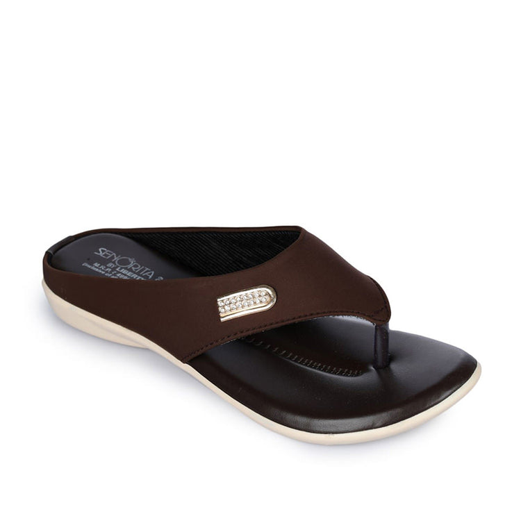 Buy Senorita Casual (Brown) Slippers For Women MK-09 By Liberty