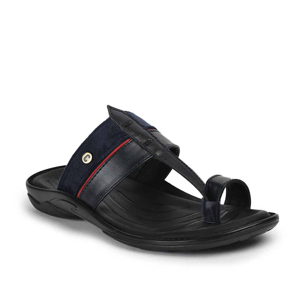 Buy Coolers Casual Navy Blue Toe Ring Slipper For Men OLP-6 By Liberty