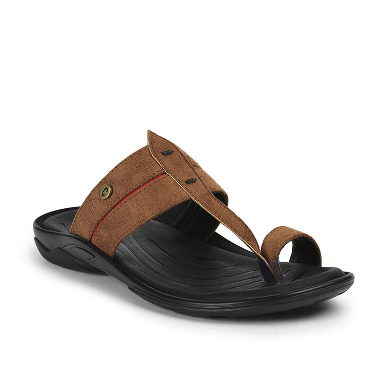 Buy Coolers Casual Tan Toe Ring Slipper For Men OLP-6 By Liberty