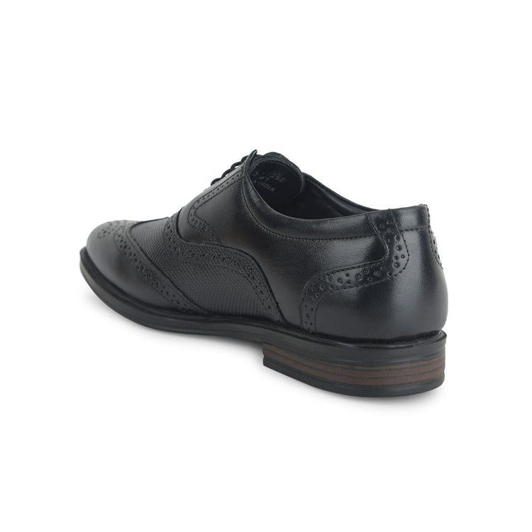 Buy Fortune Formal Black Lacing Brogue Shoes For Men HOL-125E By Liberty