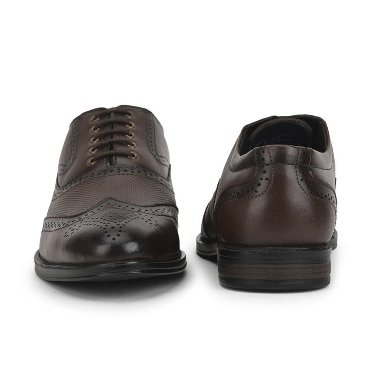 Buy Fortune Formal Brown Lacing Brogue Shoes For Men HOL-125E By Liberty