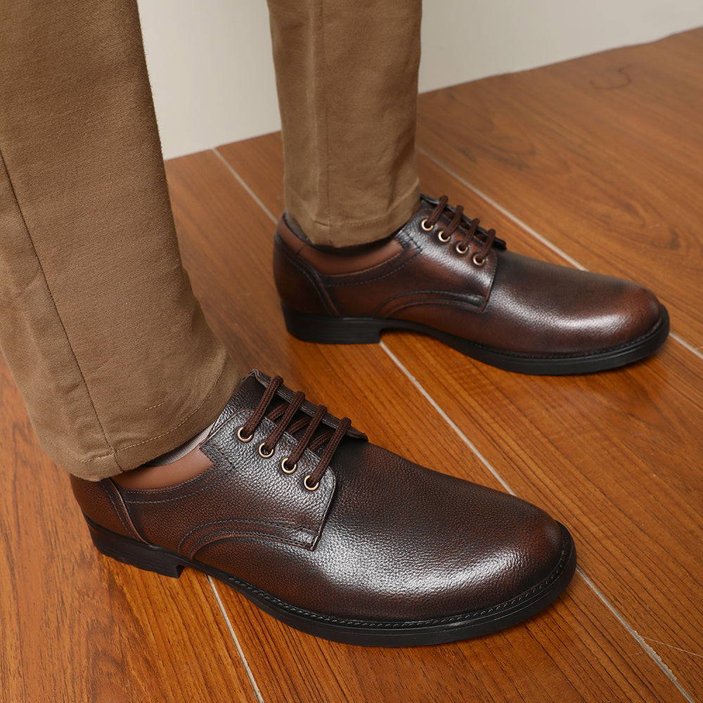 Buy Healers Formal Brown Lace-Up Derby Shoes For Men GAS-C17 By Liberty