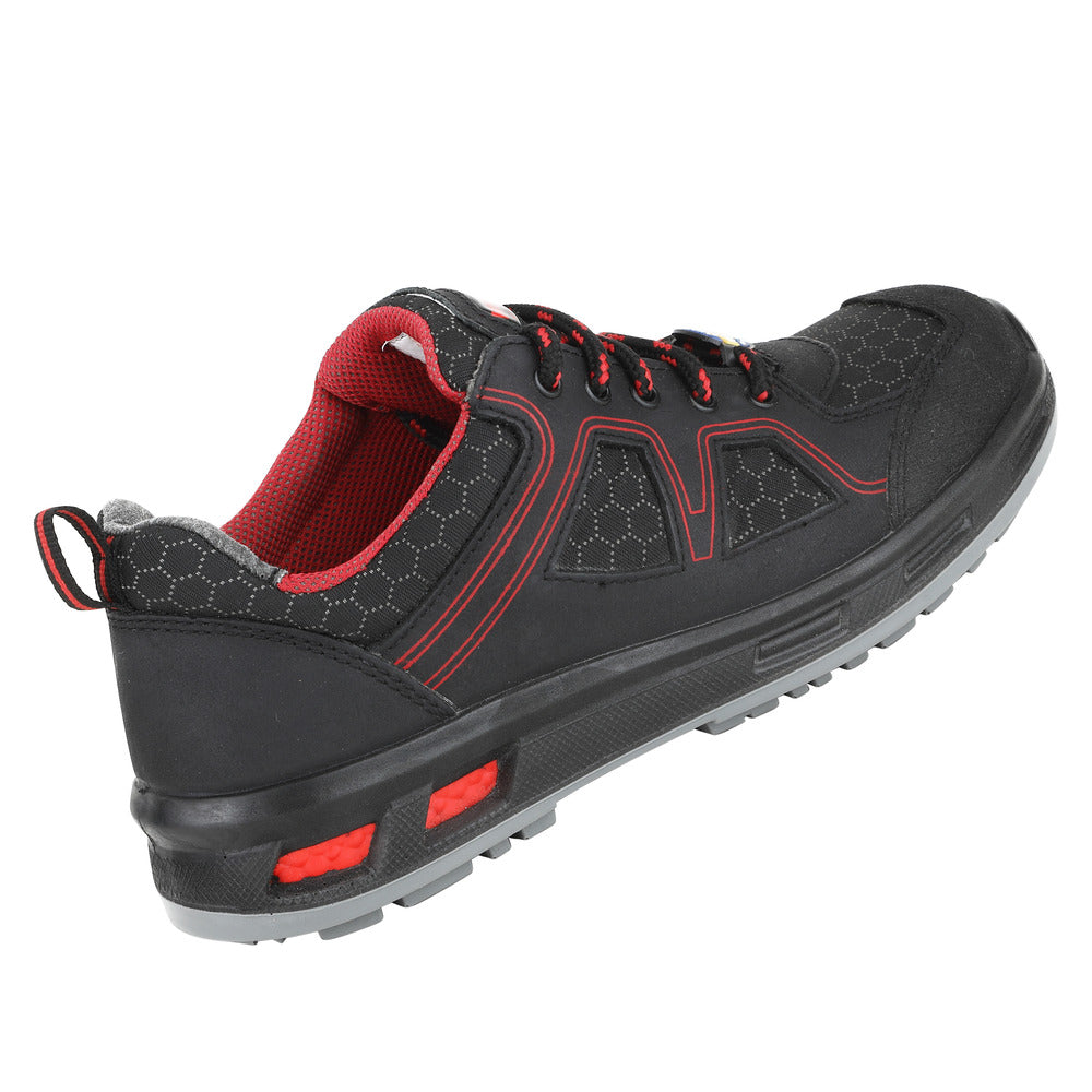 Buy Leather Fiber Glass Toe Red Safety Shoes for Men By Liberty