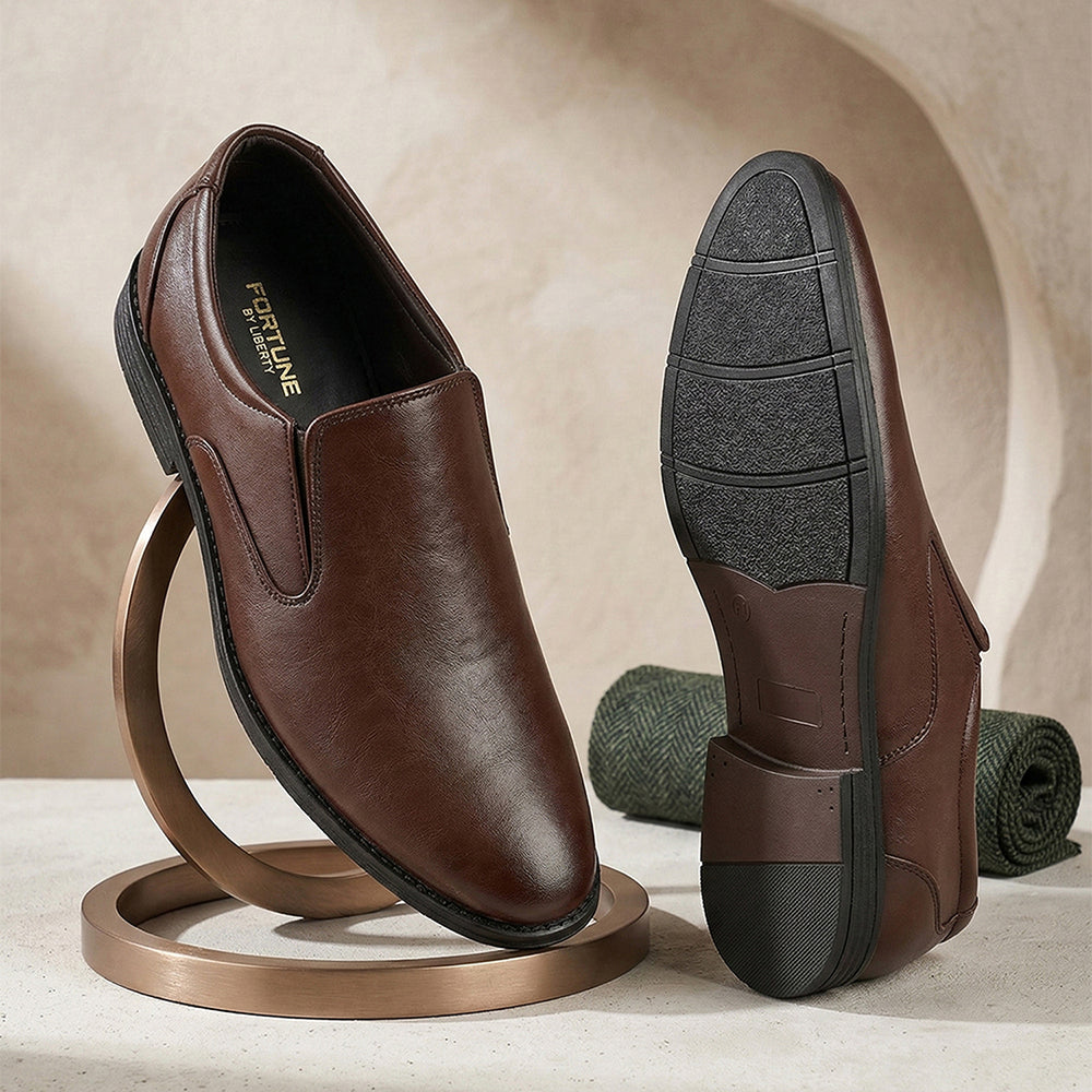 Buy Fortune HML-87E Brown Formal Non Lacing Mocassin Shoes for Men